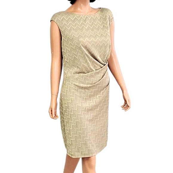 Chaps | Dresses | Ralph Lauren Chaps Metallic Gold Dress | Poshmark